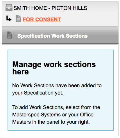 The Specification Workspace - Masterspec